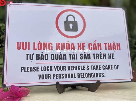 Biển báo vui lòng khoá xe cẩn thận đề phòng mất xe rẻ đẹp
