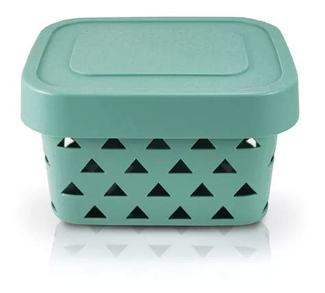 Cesta Organizadora Multiusos Con Asa Y Tapa Colores Verde Mercadolibre