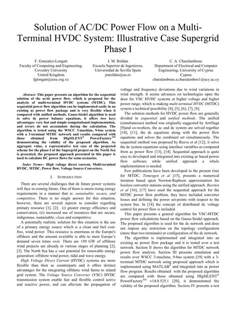pdf solution of ac dc power flow on a multi terminal hvdc system illustrative case supergrid