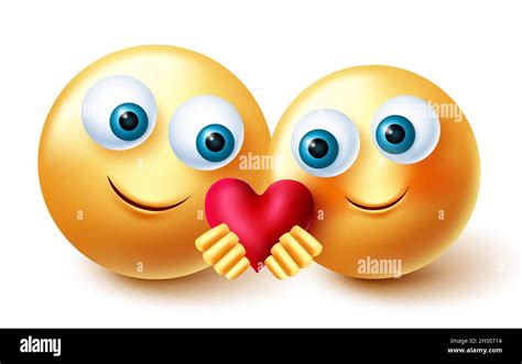 Diseño de vectores de pareja de emoji valentines Smileys 3D inlove