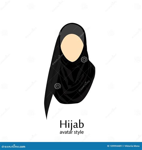 Women Wearing Hijab Avatar Icons In Flat Style Stock Vector