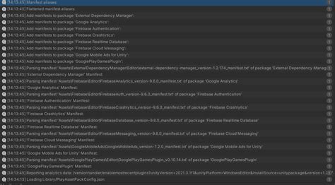 Clear Unity Add Manifests To Package Debug Log Google Stack Overflow