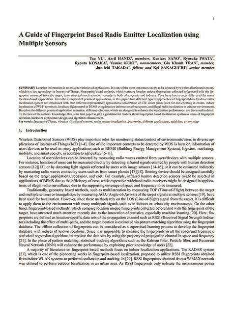 a guide of fingerprint based radio emitter localization using multiple sensors deepai