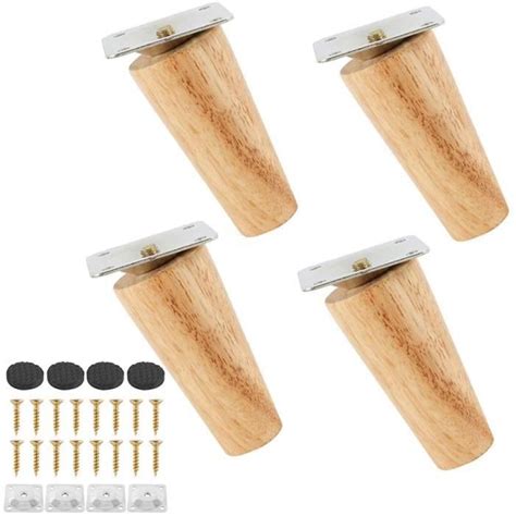 Lot De Pied De Meuble En Bois Massif Jambes De Canap Remplacement