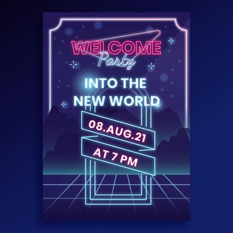 Plantilla De Cartel De Fiesta De Noche De Ne N Vector Gratis