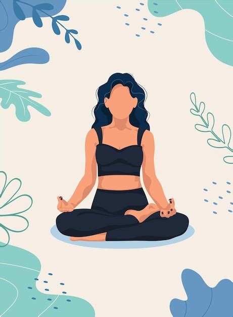 Concepto De Meditaci N Bonita Mujer De Yoga En Posici N De Loto
