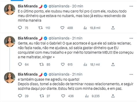 Após fim de noivado Bia Miranda acusa Gabriel Roza de roubo Quase me