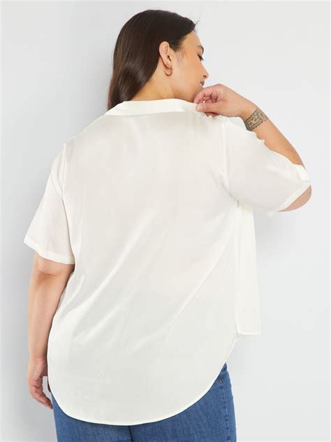 Chemisier En Satin Blanc Kiabi