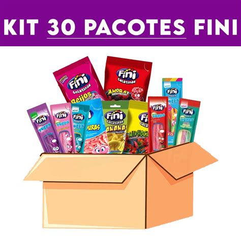 Kit Pacotes Bala Fini Sabores Variados Beijos Tubes Dentadura