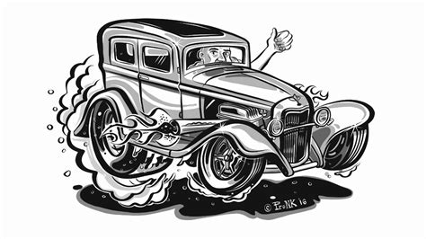 Hot Rod Line Drawing At PaintingValley Explore Collection Of Hot