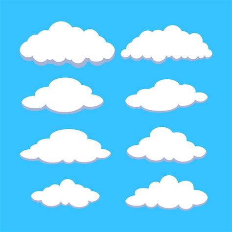 Conjunto De Nubes De Dibujos Animados Vector Premium