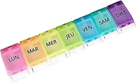Pilulier semainier Français 7 jours Pilulier de poche grande capacité