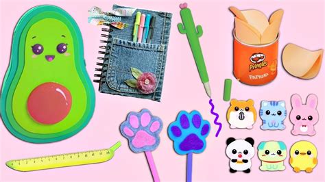 8 IDEIAS DE MATERIAL ESCOLAR ENGRAÇADAS DIY TRUQUES E ARTESANATOS DE
