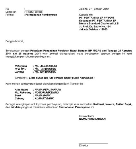 Contoh Surat Permohonan Pembayaran Dan Cara Membuat