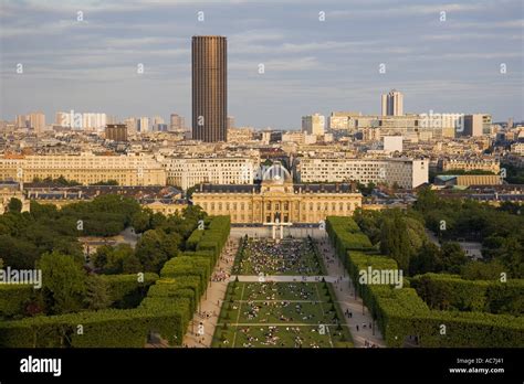 View From The Eiffel Tower Of Parc Du Champ De Mars Ecole Militaire And