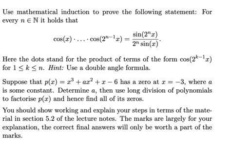 Solved Use Mathematical Induction To Prove The Following Chegg