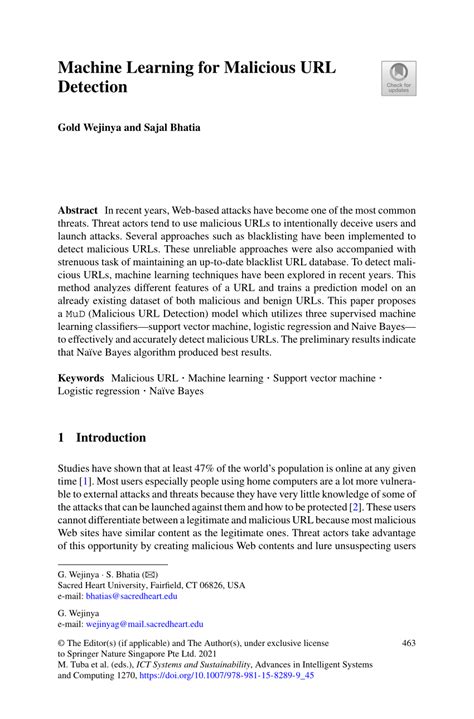 pdf machine learning for malicious url detection