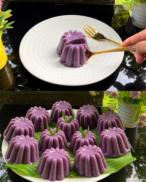 Puding Ubi Ungu Sangat Lembut Dan Lumer