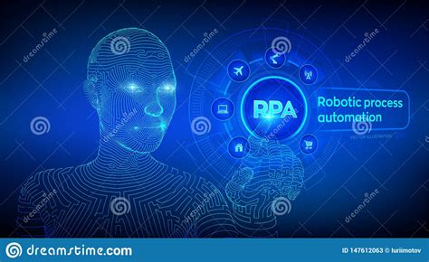 RPA Robotic Process Automation Innovation Technology Concept On Virtual