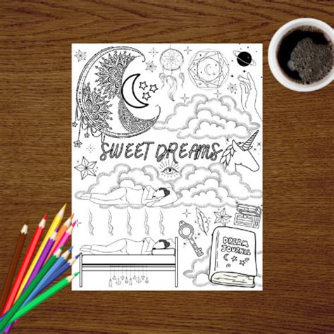 Sweet Dreams Printable Coloring Page Lucid Dreams Astral Travel