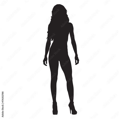 Standing Slim Sexy Woman Vector Silhouette Stock Vector Adobe Stock