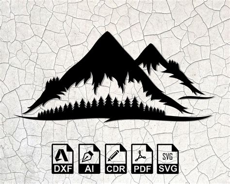 Bergwald Natur Baum Laser Cut Svg Dxf Dateien Wandsticker Etsy Sterreich