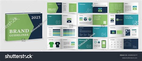 Brand Guidelines Template Brand Manual Presentation Stock Vector