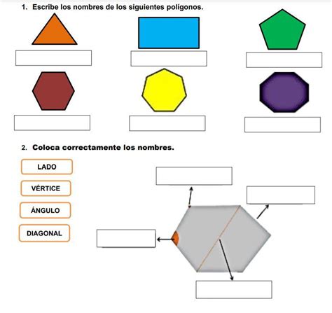 Escribe los nombres de los siguientes polígonos Brainly lat