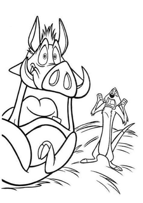 Desenhos de Timão e Pumba Engraçados para Colorir e Imprimir