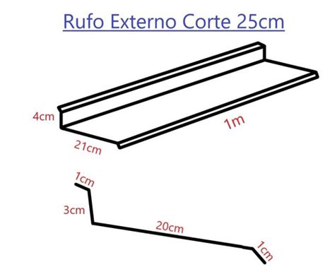 Kit 16m Rufo Externo Galvanizado Corte 25cm Parcelamento Sem Juros