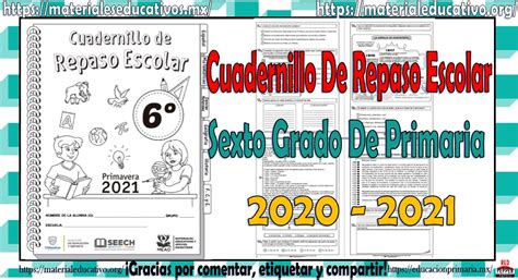 Cuadernillo De Repaso Escolar Primavera Contestado Cuadernillo