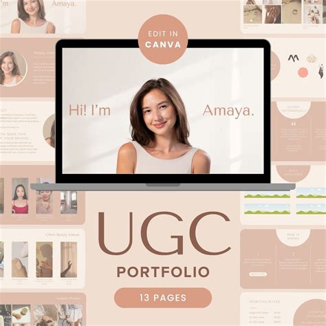 UGC Creator Portfolio Template Canva Website Neutral Portfolio For
