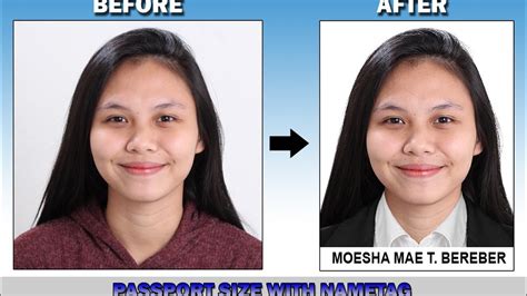Passport Size With Nametag Photoshop Tutorial Youtube