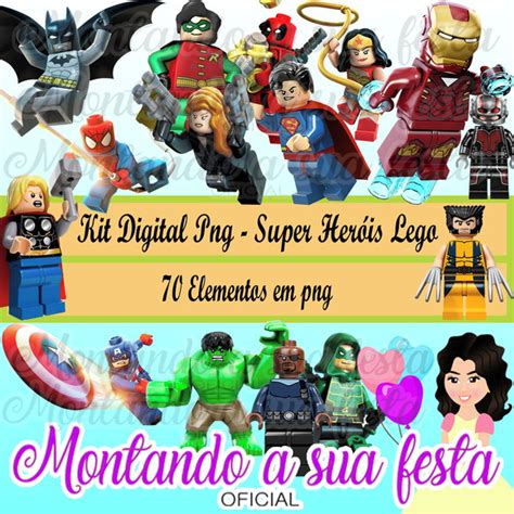 Kit Digital PNG Super Heróis Lego Elo7 Produtos Especiais