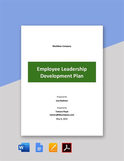 Employee Leadership Development Plan Template In Word Google Docs PDF