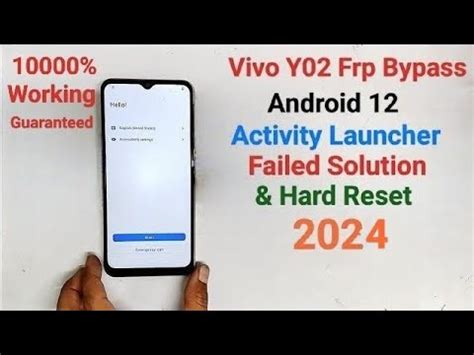 Vivo Y02 Hard Reset Frp Bypass Android 12 New Security 2024 Full