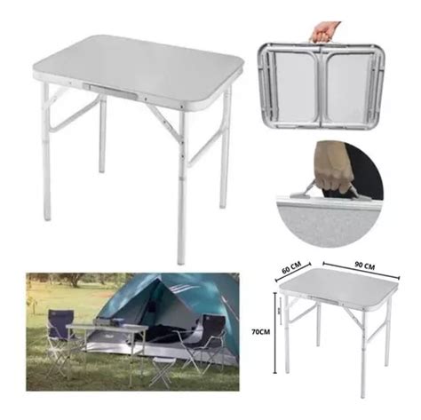 Mesa Camping Praia Escritorio Dobrável Vira Maleta 90x60cm