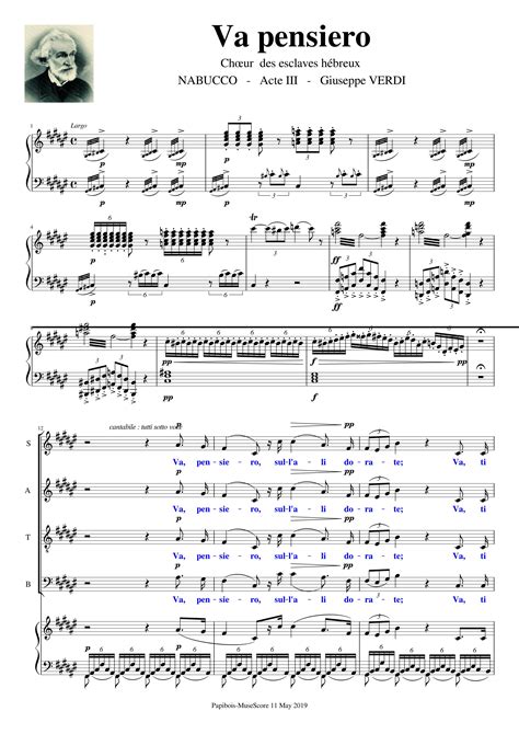 La Partitura De Va Pensiero Partituras Org