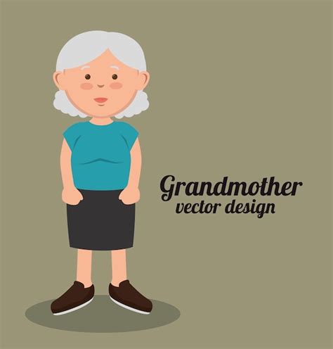 Diseño de personajes de abuelos Vector Premium