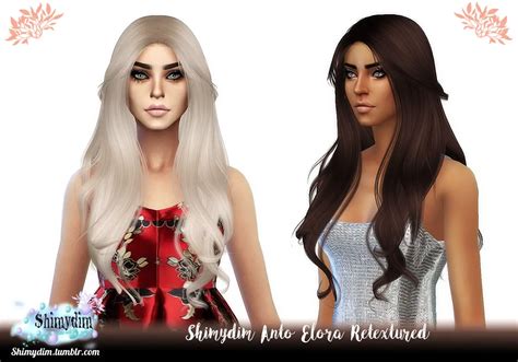 Shimydim Anto S Elora Hair Retextured Sims 4 Hairs