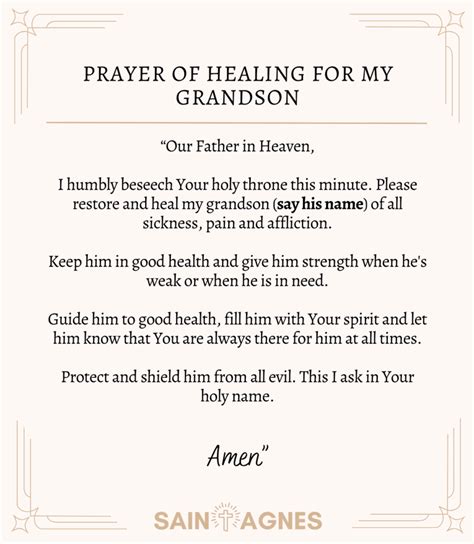 7 Healing Prayers For My Grandson Printable Images