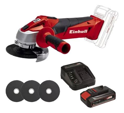 Amoladora Inalambrica Einhell Te Ag Li Mm Bateria