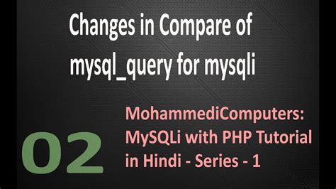 02 mysqli php tutorial mysqli query execute with php hindi youtube