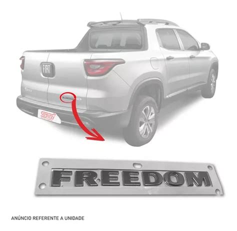 Emblema Freedom Crom Traseira Fiat Toro V Novo