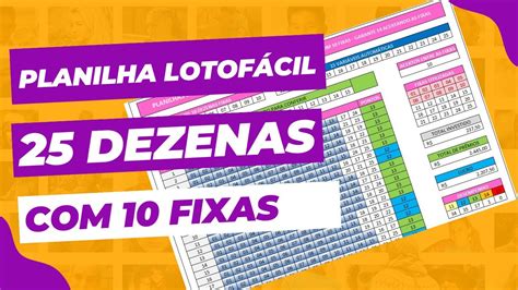 Planilha Lotof Cil Dezenas Fixas Youtube