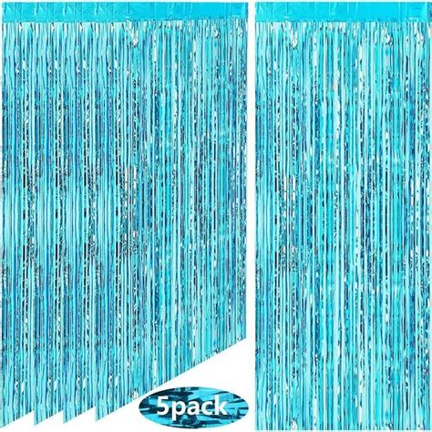5 Pièces Rideaux À Franges Rideau Métallique De Frange Brillant