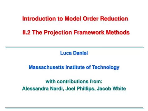 ppt introduction to model order reduction ii 2 the projection framework methods powerpoint