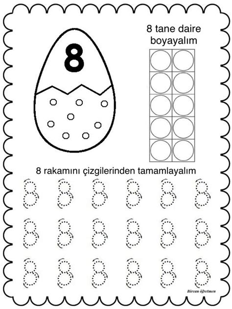 8 rakamı Okul Okul öncesi Okul öncesi matematik