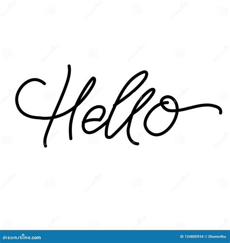 Word Hello For Greetings Text HELLO Hand Lettering Typography