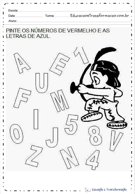 Atividades Dia do Índio para Ensino Fundamental Pinte os Números